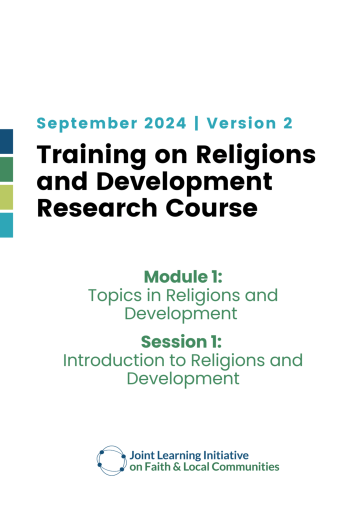 JLI Training on Religions & Development Research Course - JLI